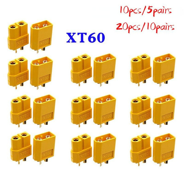 10pcs/5 Pares XT60 XT-60 Macho Fêmea Conectores Plugues De Energia Para RC | Shopee Brasil