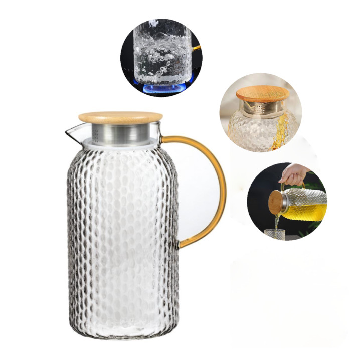 Jarra De Vidro 1,8 Litros Para Suco Água Com Tampa Bambu | Shopee Brasil