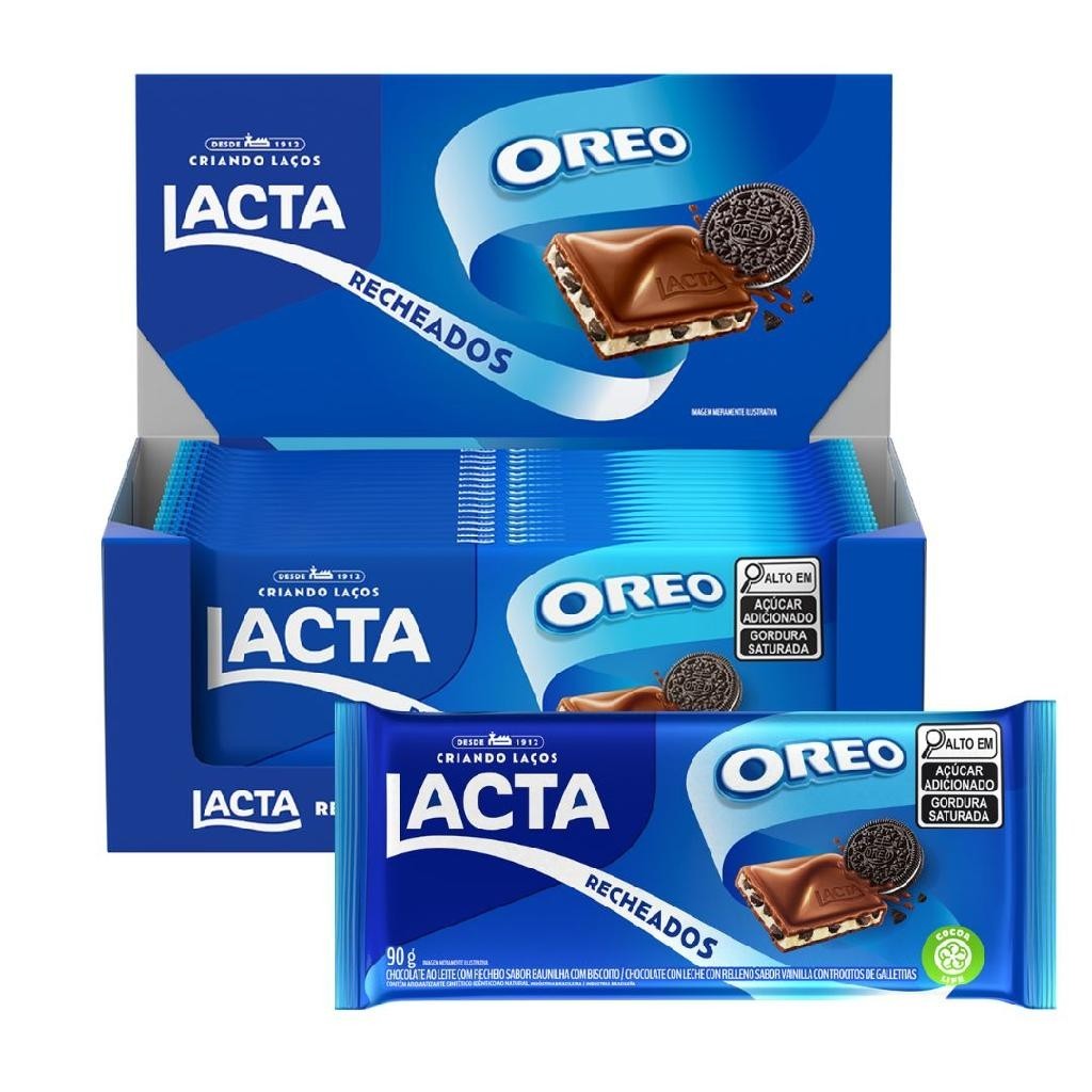 Chocolate em Barra Lacta Oreo 90g Display C/17 Unidades | Shopee Brasil
