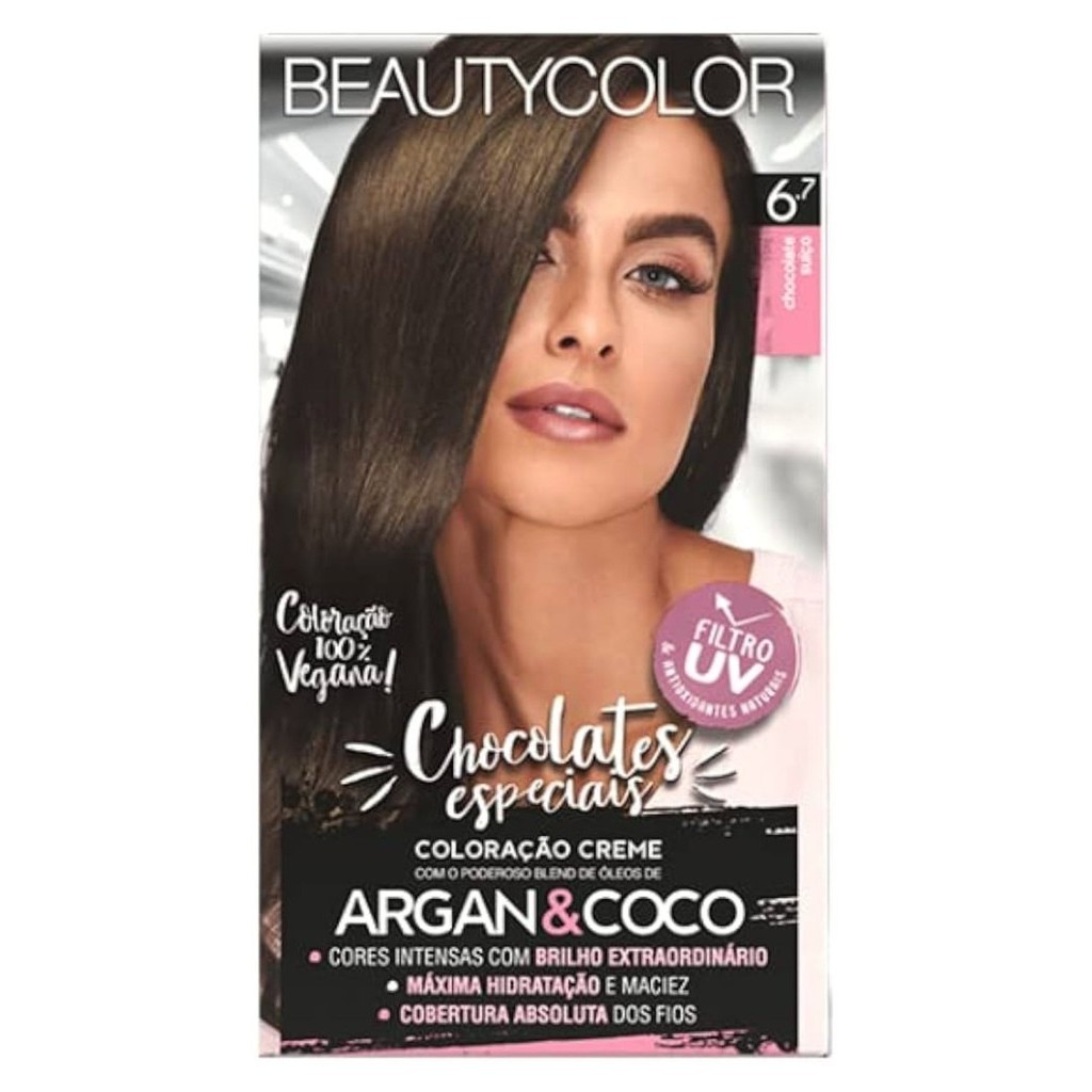 Tinta Beauty Color Kit 6.7 Chocolate Suiço | Shopee Brasil