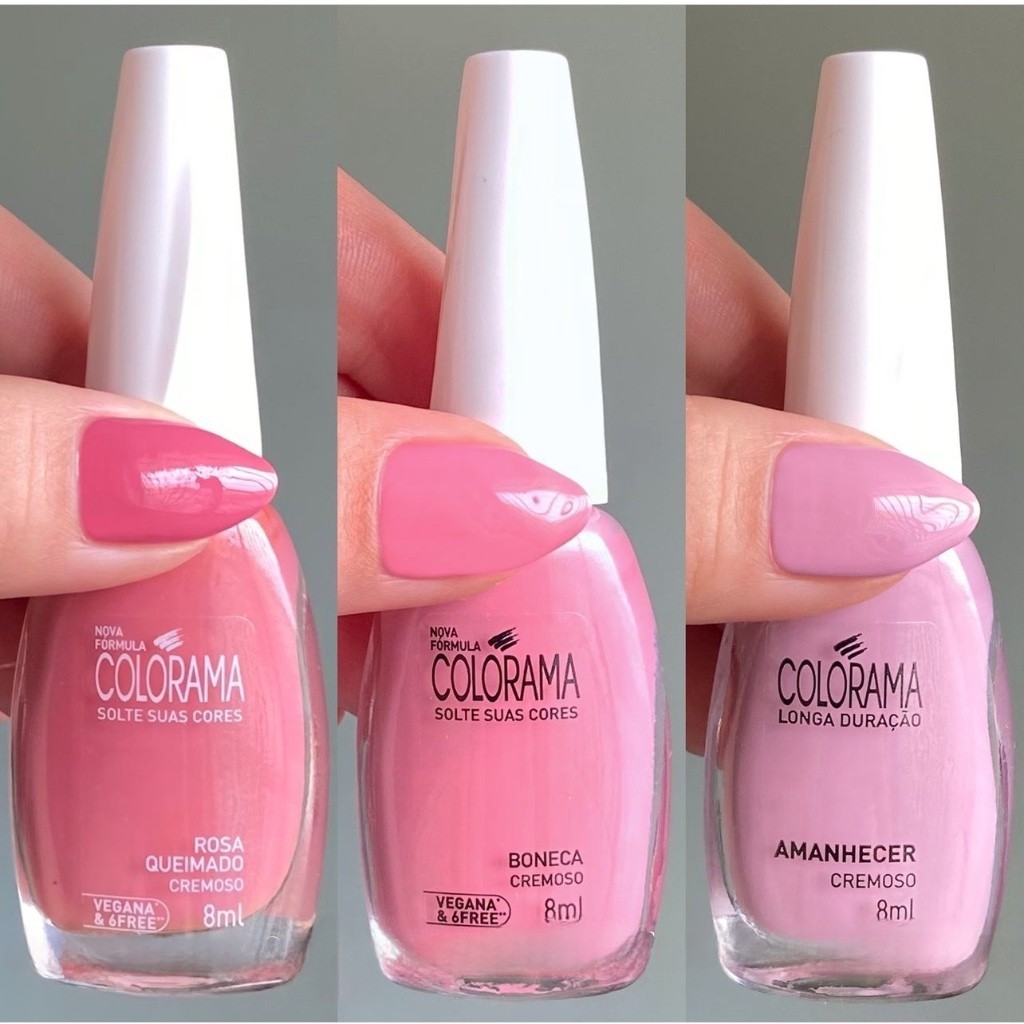 Kit 3 Esmalte Colorama Rosa Queimado Nude , Boneca e Amanhecer | Shopee ...