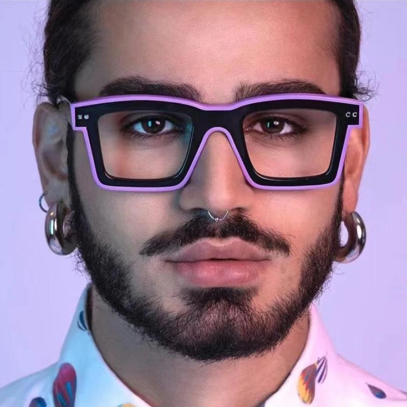 Novos Óculos De Moda Homem Para Senhoras Anti Blue Retro Square Punk ...