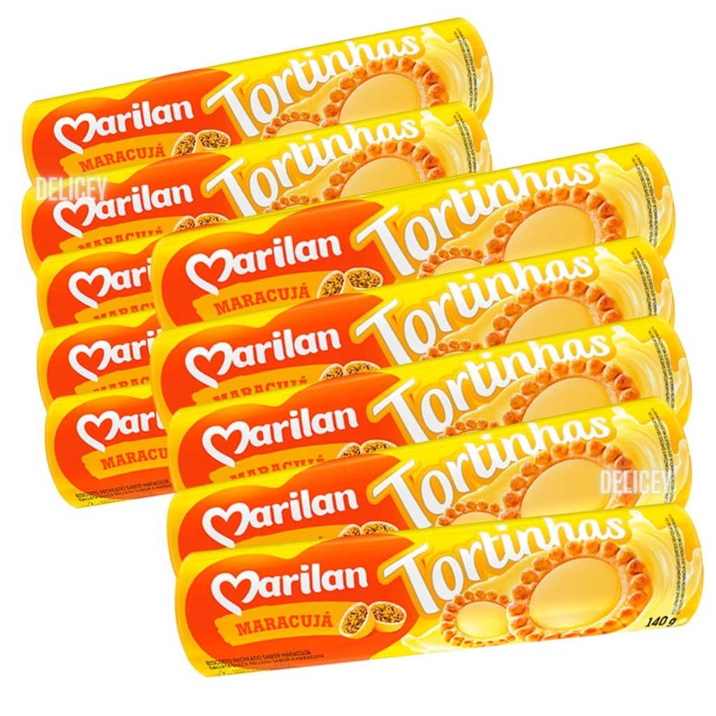 Kit Biscoito Recheado Tortinhas Marilan 140g C/10 ou C/5 Unidades ...
