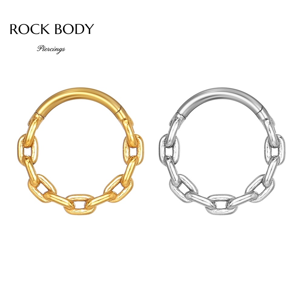 Piercing Argola Daith Helix Septo Rook Conch Aço Cirúrgico Pvd Segmento ...