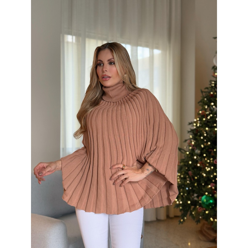 Roupa Feminina Inverno Ponche Kimono Tricô Lançamento | Shopee Brasil