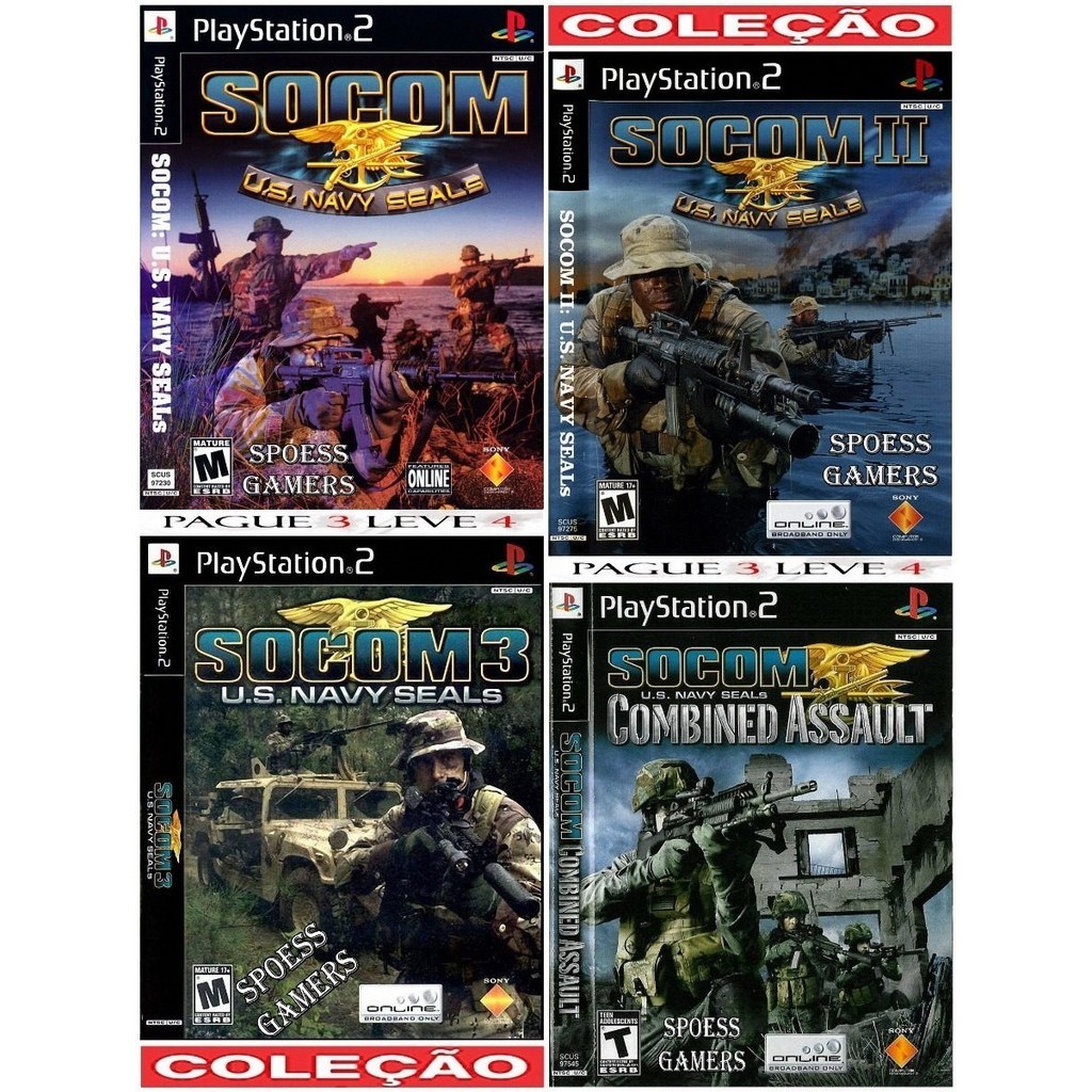 Socom ( Tiro ) Ps2 Coleção (4 Dvds) Patch Pague 3 Leve 4 | Shopee Brasil