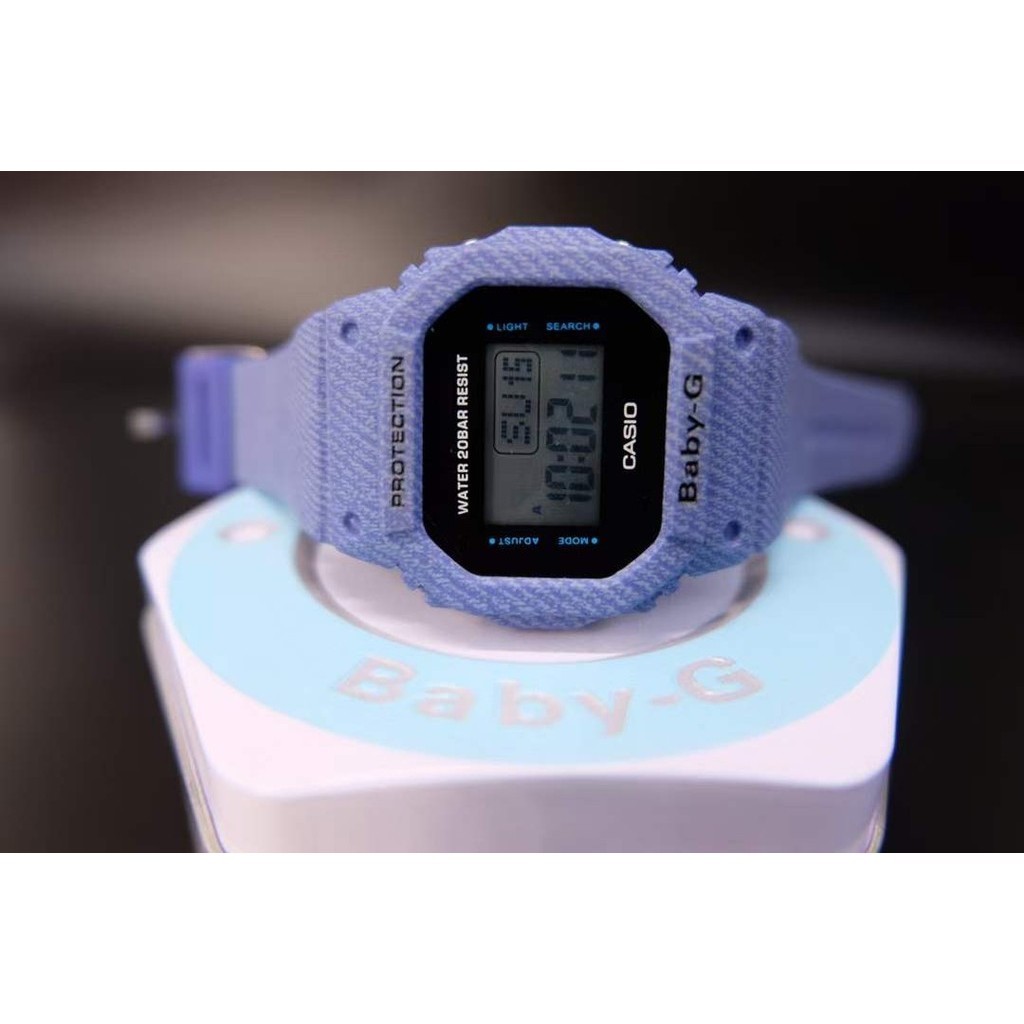 Relógio Esportivo g-SHOCK Baby-Mulher Dw5600 Azul Listrado Resistente ...