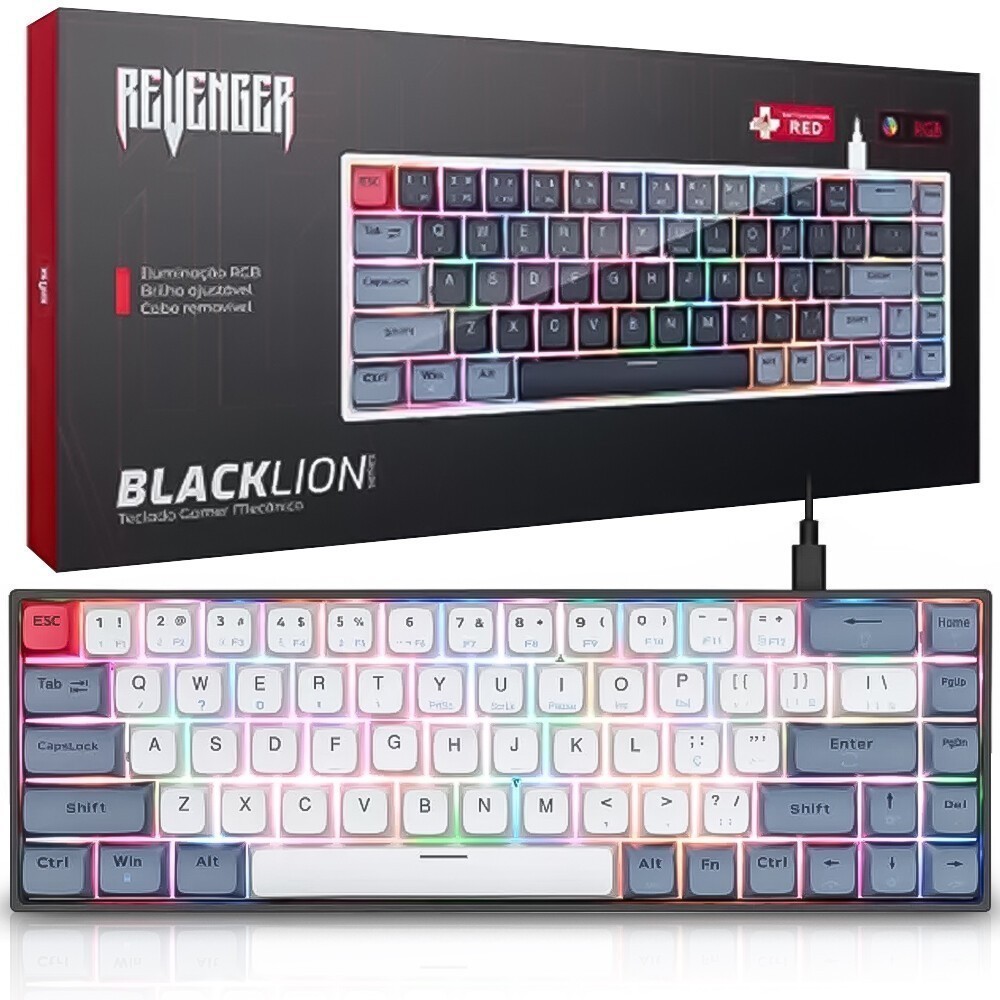 Teclado Mecânico Gamer Switch RED Outemu com Led RGB Revenge | Shopee ...