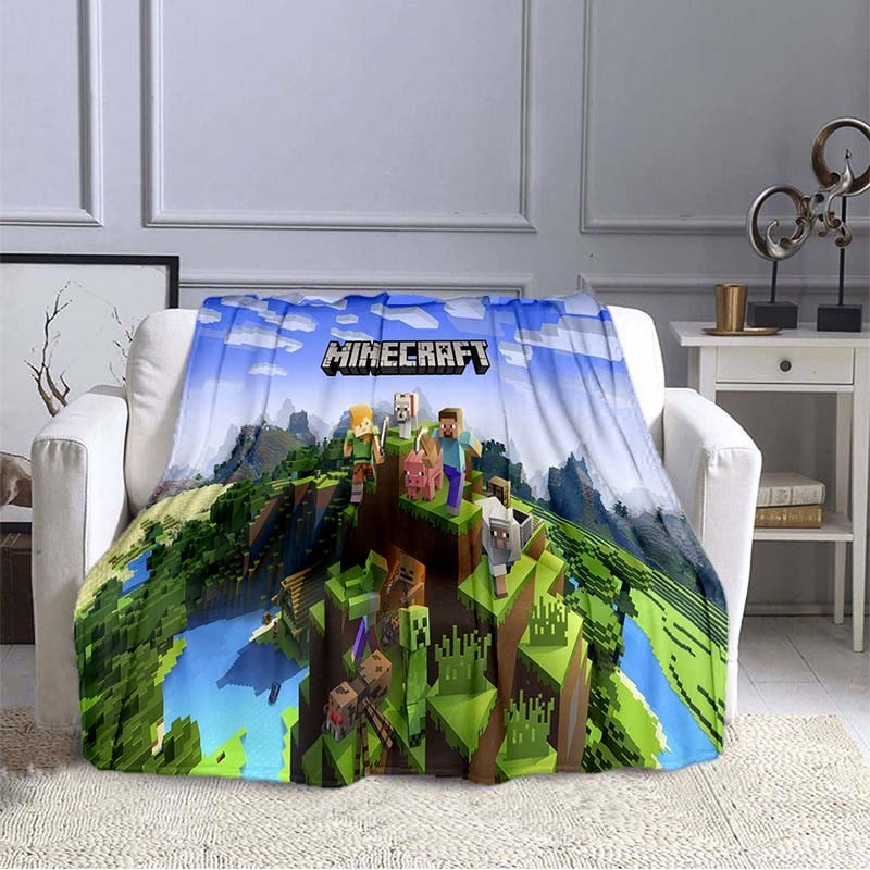 Minecraft Manta De Lã De Flanela Macia Para Sala De Estar Sofá Descanso ...