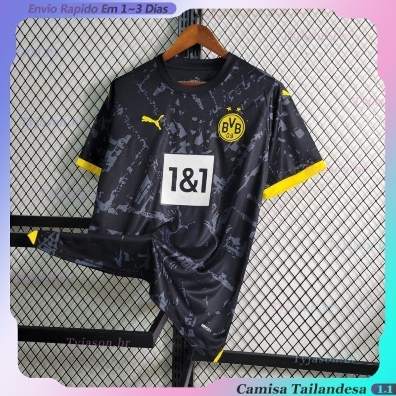 Camisa De Futebol Man 23/24 I Away team Football DT (Borussia Dortmund ...