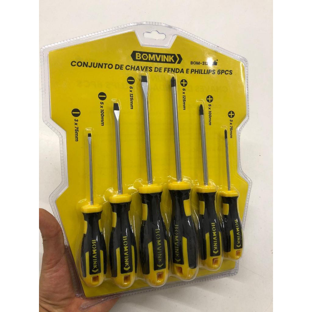 Conjunto de Chaves de Fenda e Chaves de Fenda Cruzada 6Peças | Shopee ...