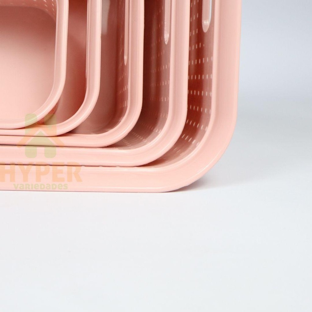 Kit Caixa Organizadora Rattan com Tampa Rosa Lig Brin 2.5L/4L/7.8L/16L/27L | Shopee Brasil