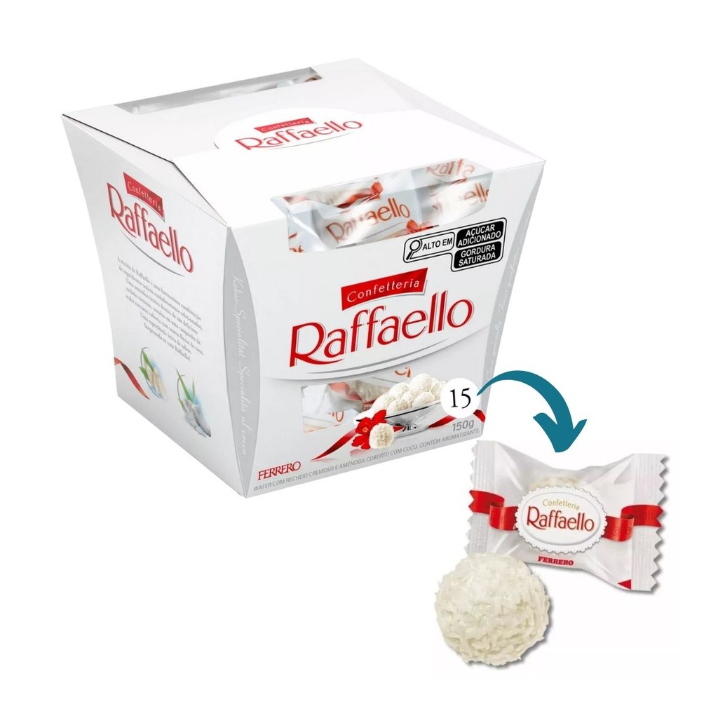 Bombom Raffaello Caixa 150g C/15 Unidades - Ferrero | Shopee Brasil