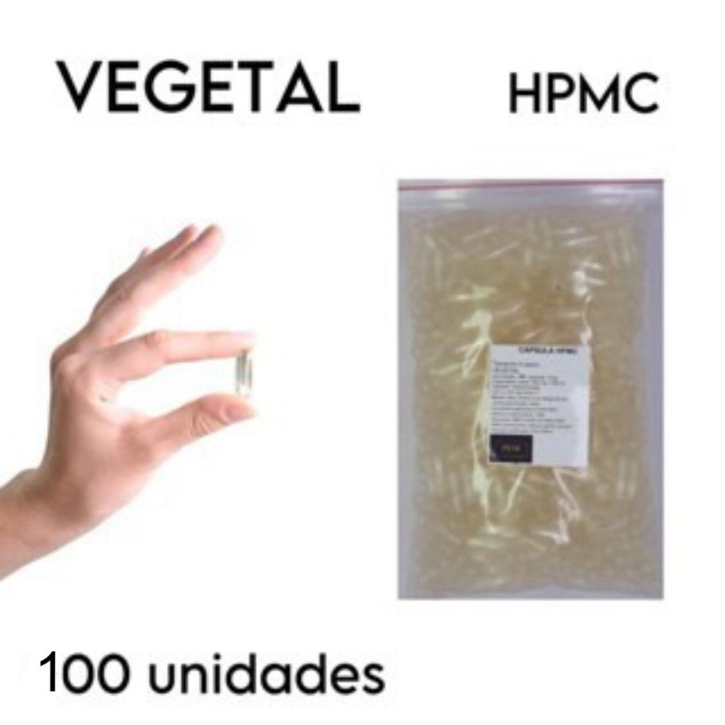 Cápsula Vegetal Vegana 100 Unidades Vazias N°0 500mg | Shopee Brasil