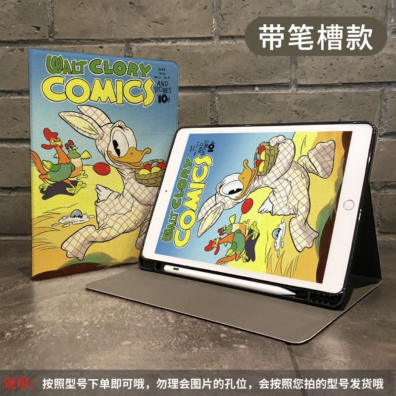 Capa de proteção para ipad 8/9 geração Donald Duck pro com canetas ...