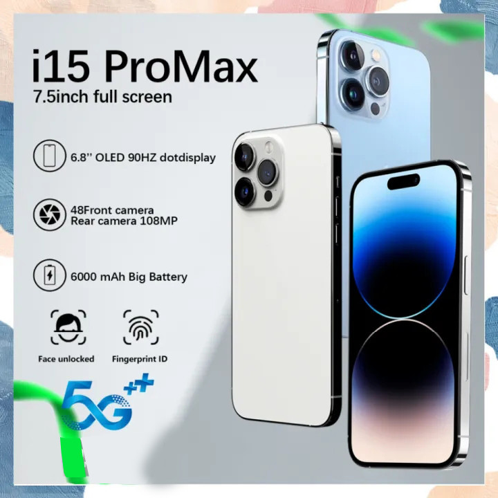 Novo smartphone i15 Pro Max 8 + 256GB + 512 Versão global De 7,3 Polegadas Com Tela Cheia Em ...