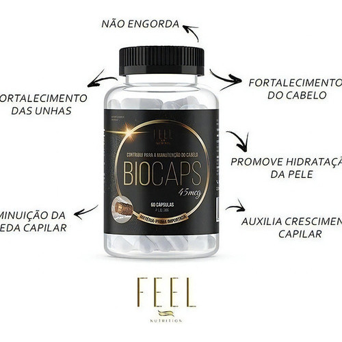 Biocaps Feel - Cápsulas De Crescimento Capilar Exclusivo | Shopee Brasil