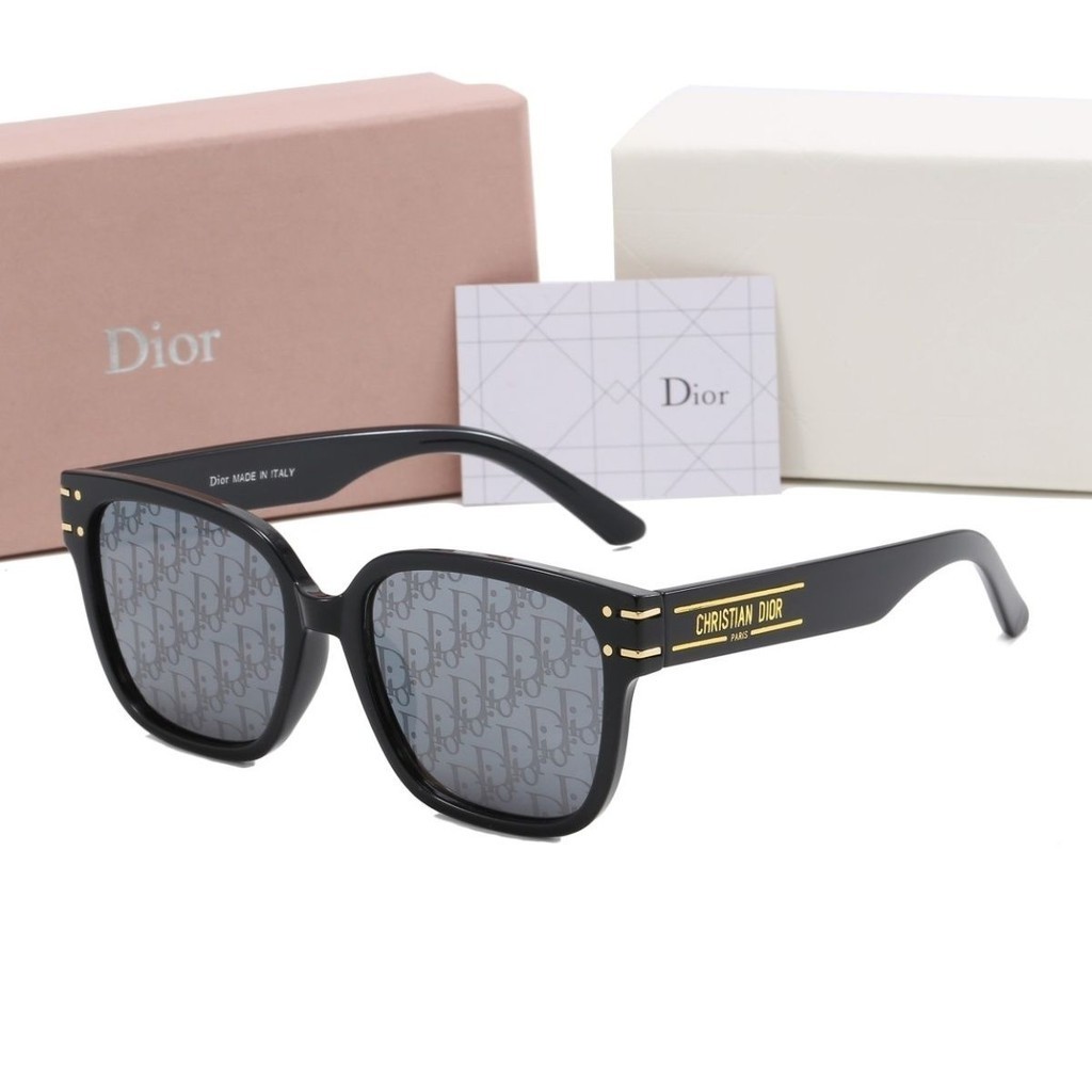 DIOR2024 Novos óculos de sol Vintage generoso moldura óculos de sol ...