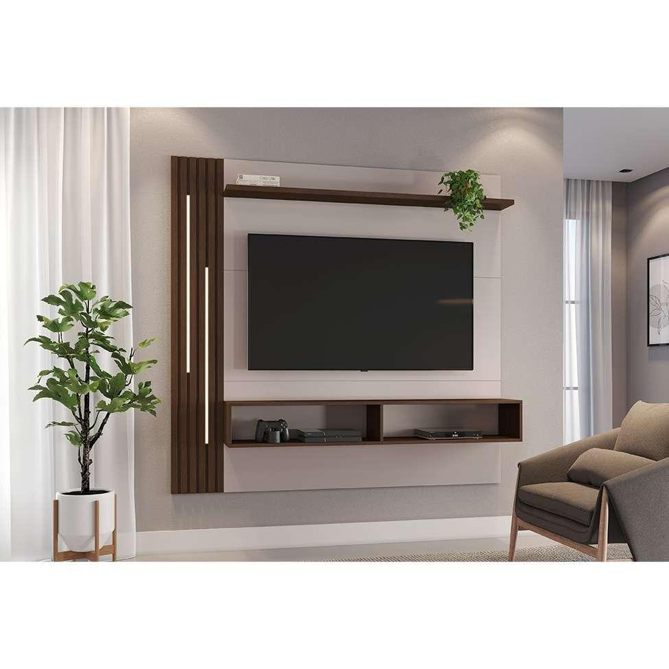 Painel para TV até 65 Polegadas Agrado Off White e Café | Shopee Brasil