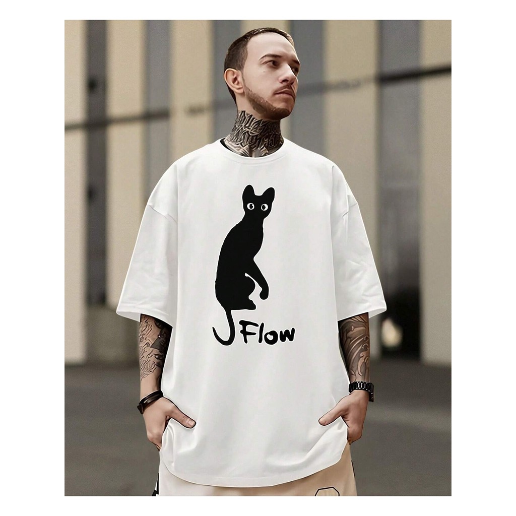 Camiseta De Gatinho Flow Cat Black Filme De Desenho Straume | Shopee Brasil