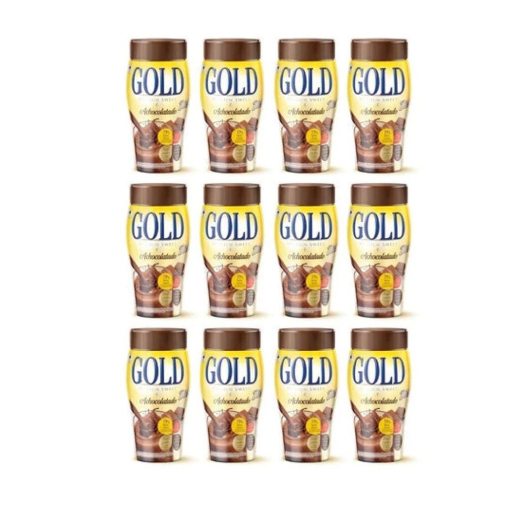 Kit 12 Achocolatado Diet Em Pó Gold Vitaminado Premium Sweet 200g ...