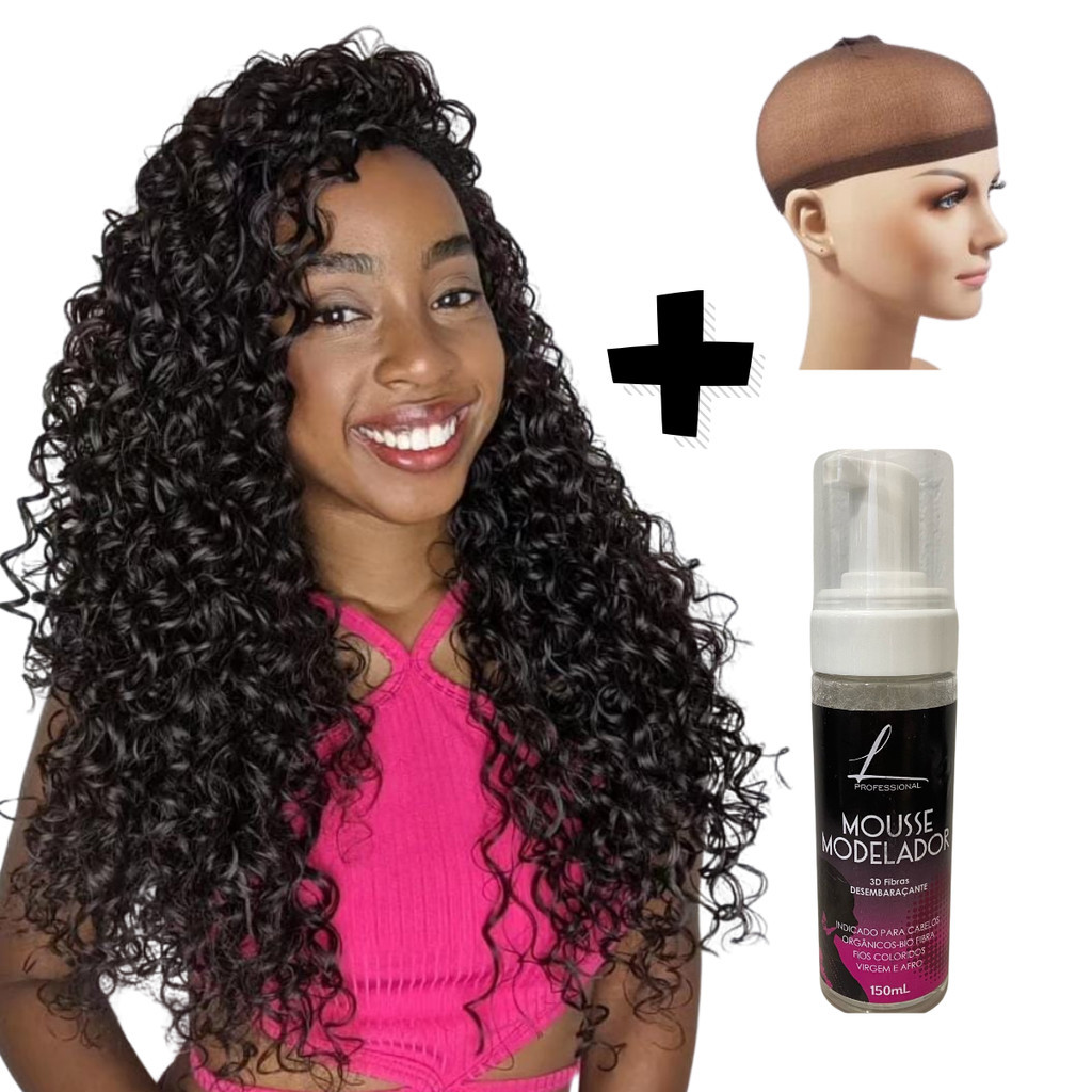 Peruca Cacheada Longa Identica Cabelo Humano Lace Wig | Shopee Brasil