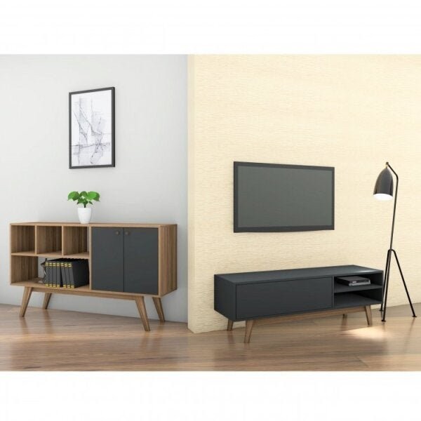 Conjunto Rack para TV até 48 Polegadas 1 Porta e Aparador 2 Portas Mônaco | Shopee Brasil