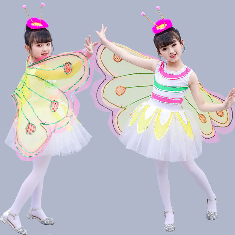 Flor fada crianças traje Animal crianças traje meninas asas dança traje ...