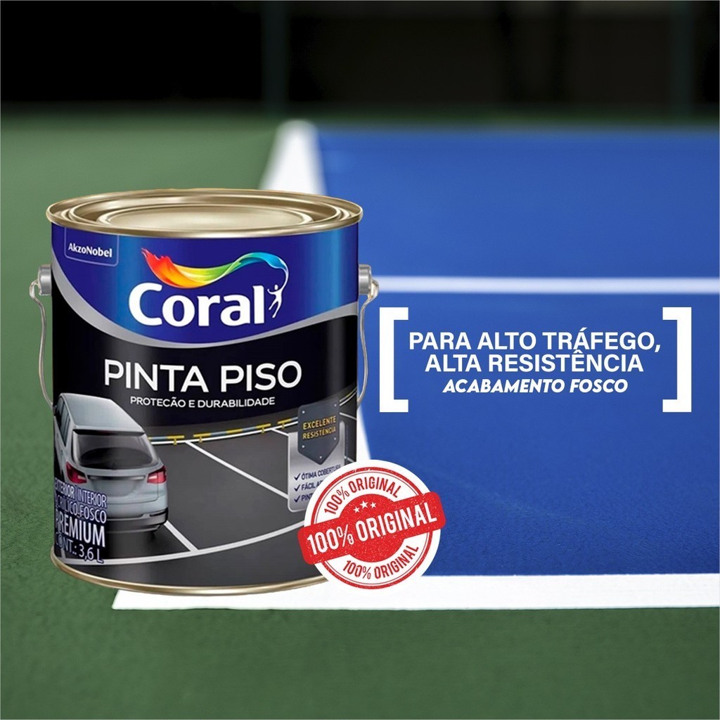 Tinta Pinta Piso 3,6 Litros Premium Coral Escolha Cor | Shopee Brasil
