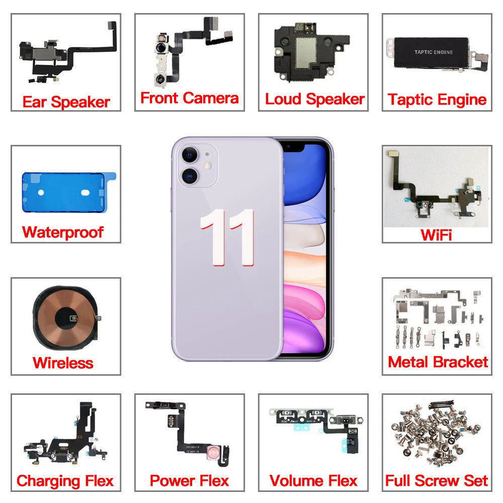 Peças internas Substituição para iPhone 11 Front Camera Power Volume ...