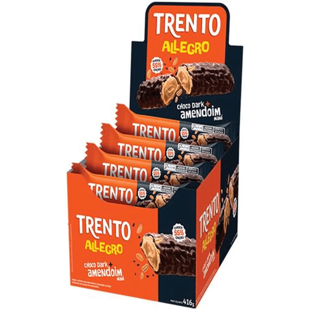 Chocolate Trento Allegro 55% Choco Dark e Amendoim 16Un 26g | Shopee Brasil