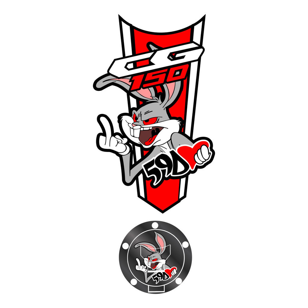 Kit Adesivo Gravata E Bocal Cg150 Pernalonga - Sticker | Shopee Brasil