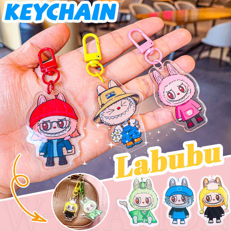 Chaveiro Acrílico Labubu-Boneca Anime Sheep-Para Bolsa , Celular ...