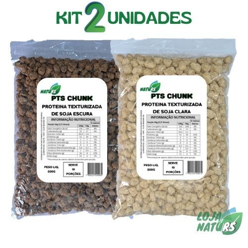 KIT 2 Proteína de Soja Chunk Grossa Carne de Soja Vegana 500g Cada ...