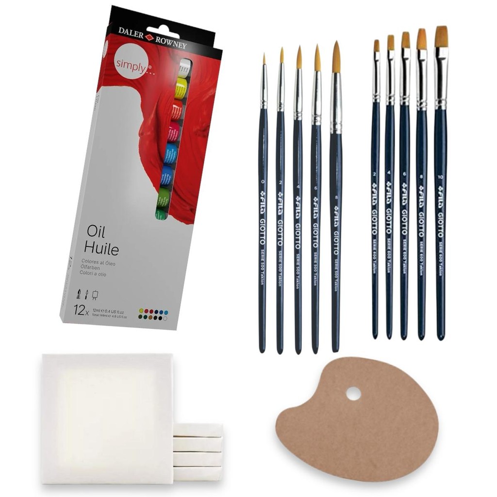 Kit Pintura Tinta Artist Oleo Daler&rowney Paleta Tela Souza | Shopee ...