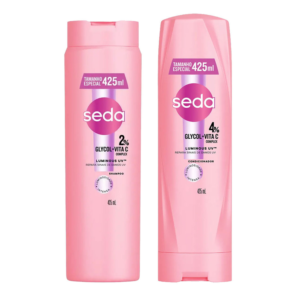 Kit Shampoo E Condicionador Seda Luminous Uv 425ml | Shopee Brasil