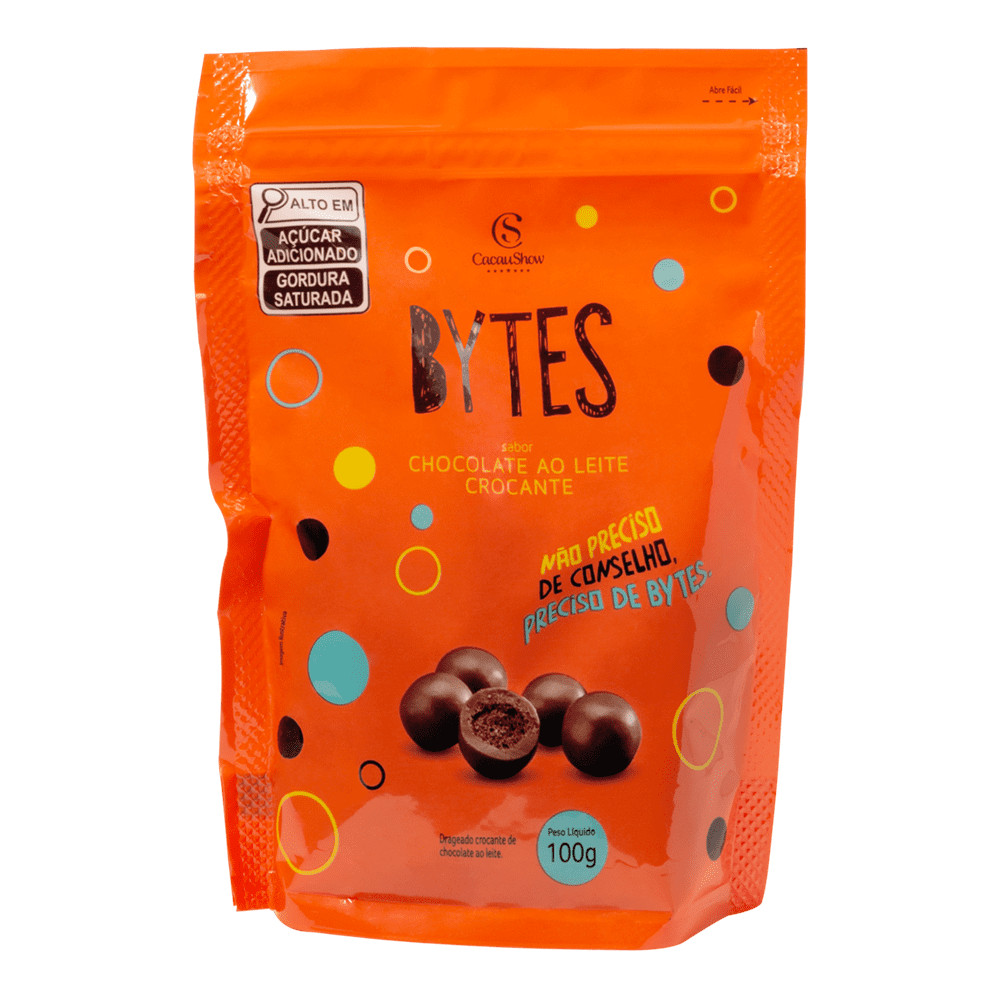 Drageado Bytes Chocolate Ao Leite Crocante 100g Cacau Show Recheado ...