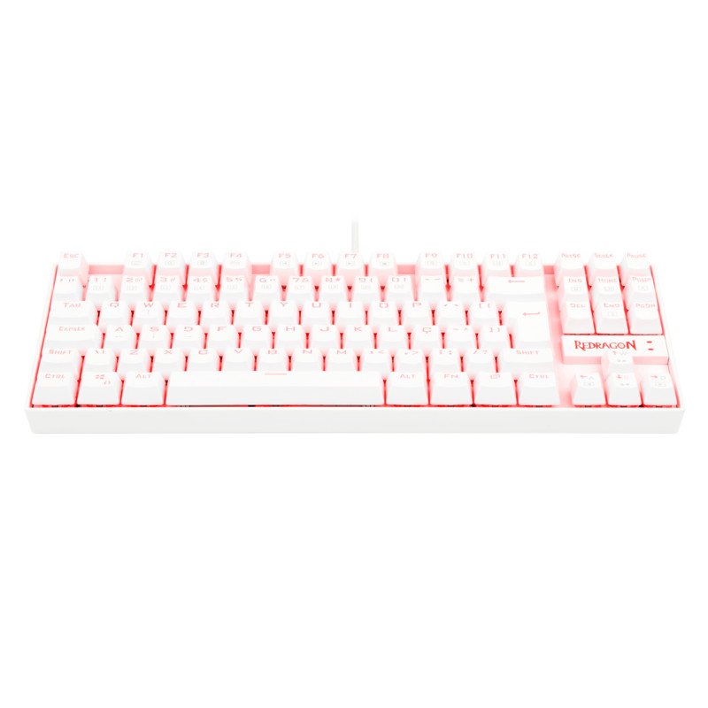 TECLADO MECANICO KUMARA SINGLE COLOR LUNAR WHITE SWITCH MARROM | Shopee ...