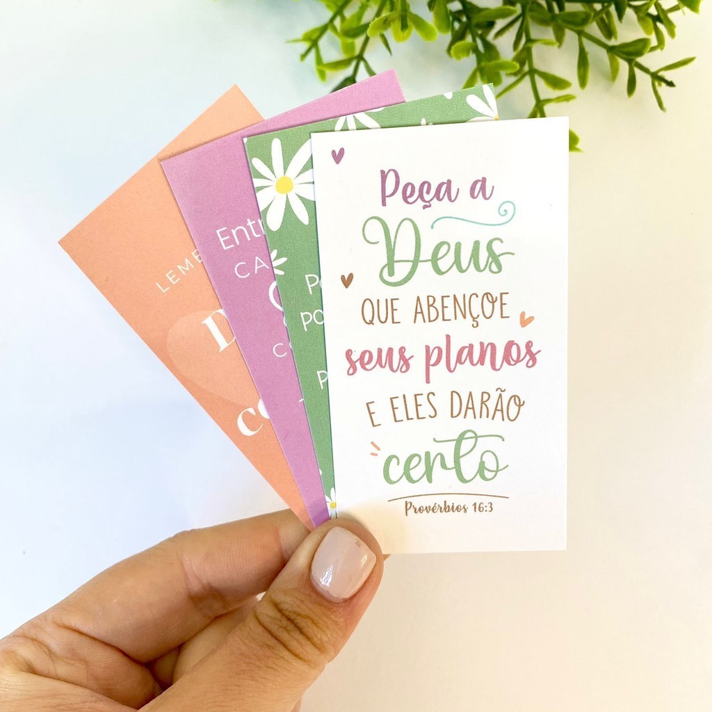 Cartão agradecimento frases biblicas a pronta entrega tamanho 5x9cm ...