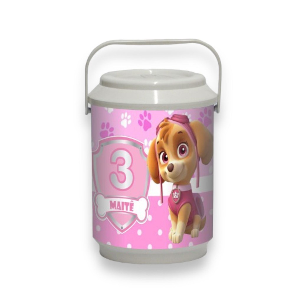 Cooler termico branco aniversario tema personagens com capacidade para ...