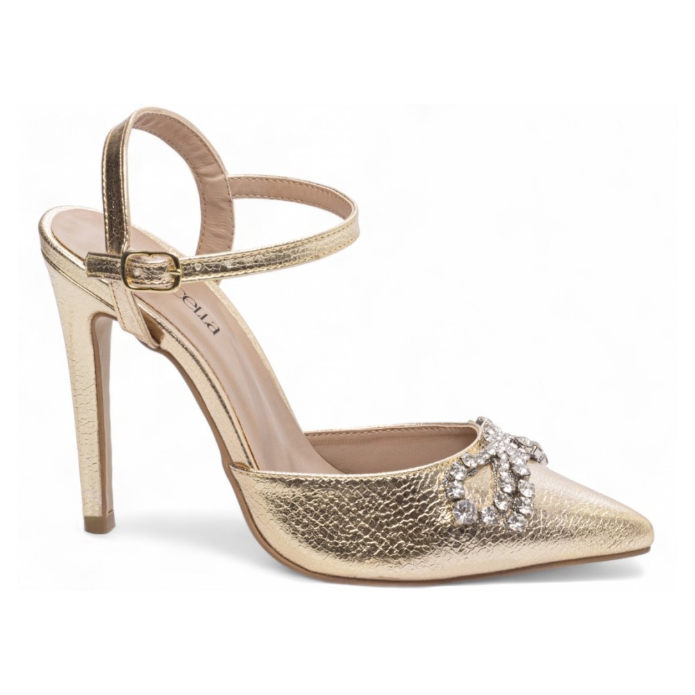 Sapato Scarpin Dourado Salto 12 - 80009B | Shopee Brasil