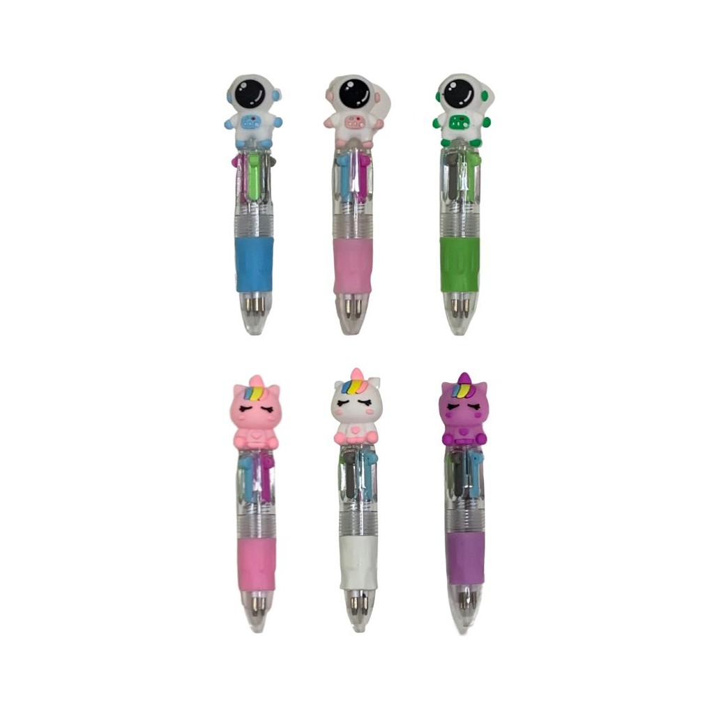 MINI CANETA ESFEROGRÁFICA MULTICOLORIDA 4 EM 1 ASTRONAUTA | Shopee Brasil