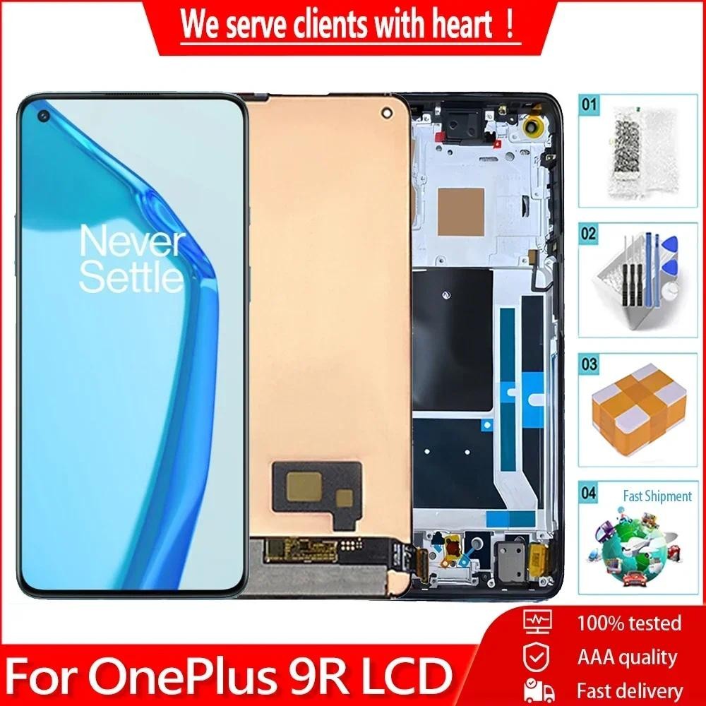 6.55 " Original Para OnePlus 9R Tela LCD 1 + 9R LE2101 LE2100 AMOLED ...