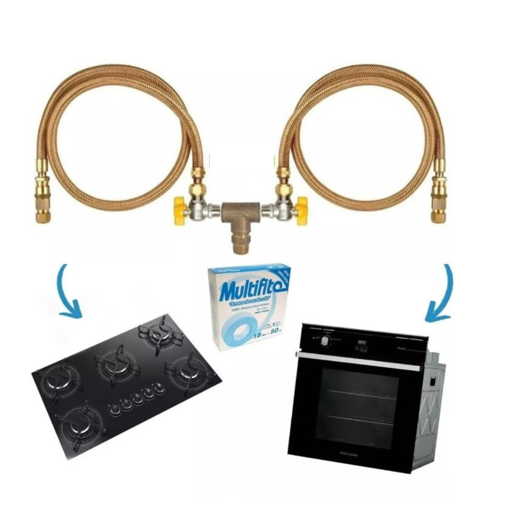 Kit Instalação Gás Encanado Duplo 1,20mt Completo Gn E Glp | Shopee Brasil