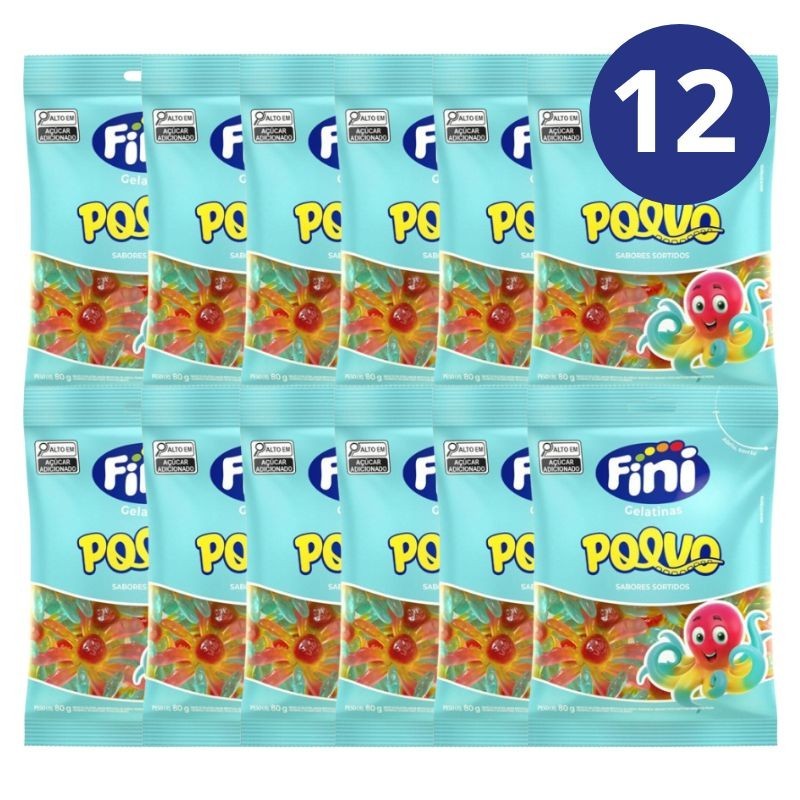 Bala Fini Gelatina Polvo 80g 12 Unidades | Shopee Brasil