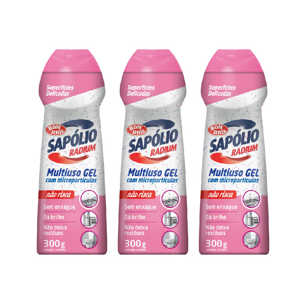 Kit 3 Multiuso Superficie Sapolio Radium Bombril 300Ml | Shopee Brasil