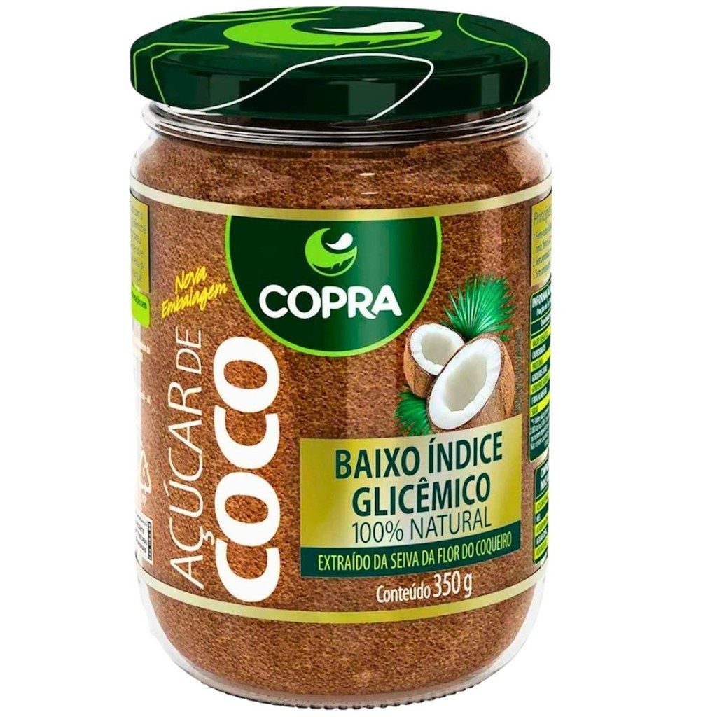 Açúcar de coco Copra Saudável 350g Baixo Índice Glicêmico | Shopee Brasil