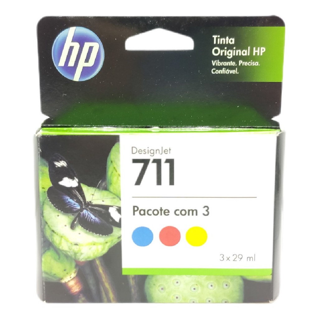 Kit Com 3 Cartuchos De Tinta Color 711 Hp T120 T520 | Shopee Brasil