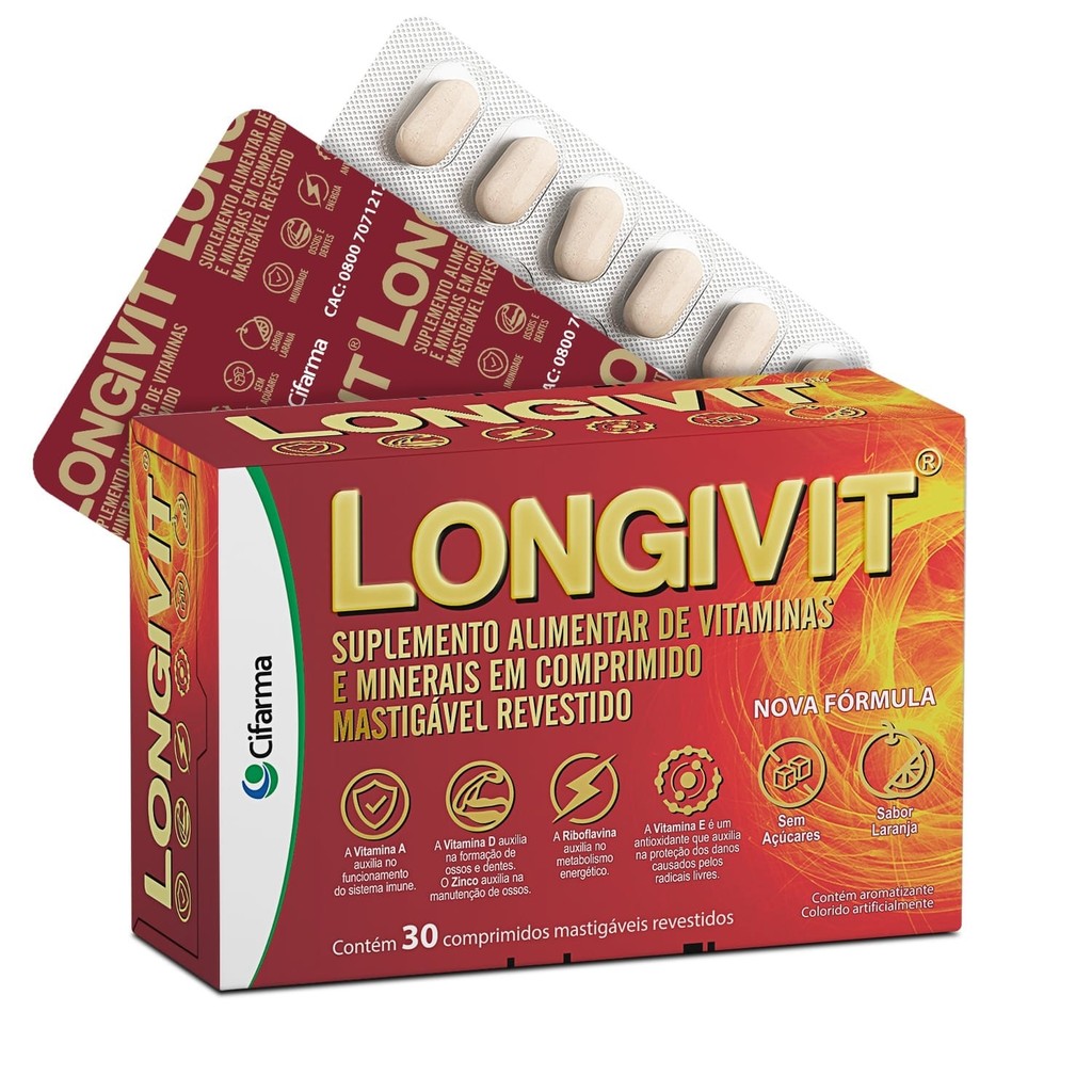 Longivit 100 Suplemento com 30Cpr - Cifarma | Shopee Brasil