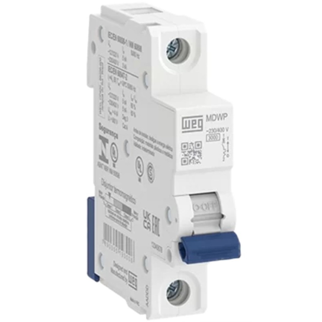 Disjuntor Din Monofásico 20A Weg Unipolar Monopolar MDWP 3KA Curva C | Shopee Brasil